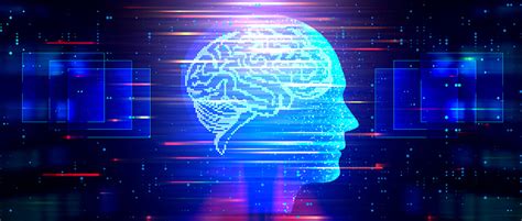 인간의 두뇌 시각화 미래 지향적 인 인공 지능 개념 사이버 마인드 벡터 3차원 형태에 대한 스톡 벡터 아트 및 기타 이미지 3차원 형태 가상현실 개념 Istock