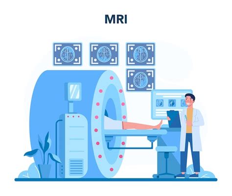 Premium Vector Radiologist Concept Doctor Examing Mri Image Of Human Body With Computed