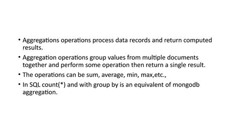 5 Aggregations Pptx Aggregations In Nosql Pptx