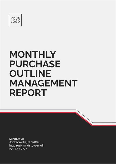 Free Monthly Purchase Outline Management Report Template To Edit Online