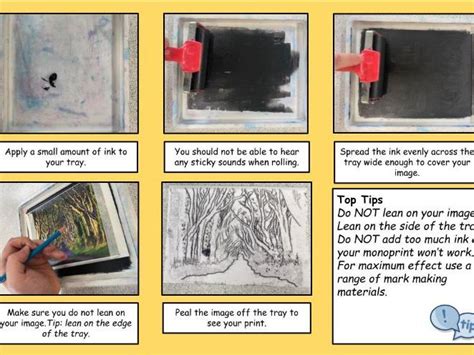 Step By Step Monoprint Instructions Teaching Resources