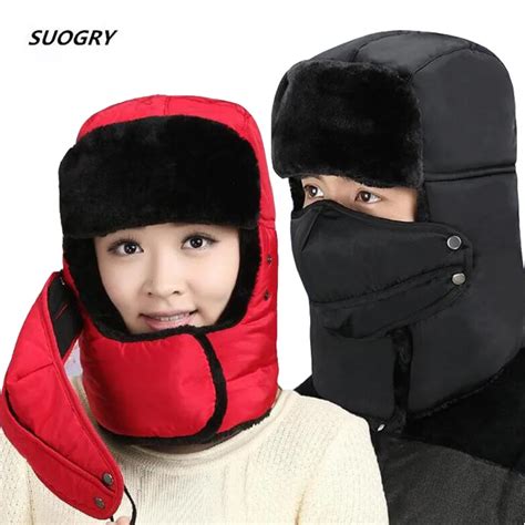 New Winter Balaclava Beanie Hat Female For Women Men Face Mask Bonnet Windproof Thick Warm Snow