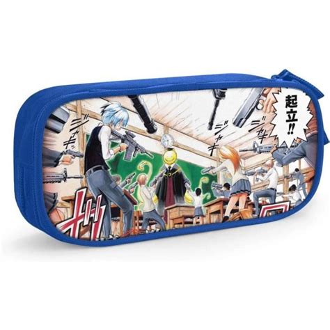 Sac à crayons Assassination Classroom Bleu Cuir Zippée Enfant Cdiscount Bagagerie