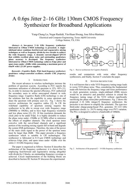 Pdf A 06ps Jitter 216 Ghz 130nm Cmos Frequency Synthesizer For