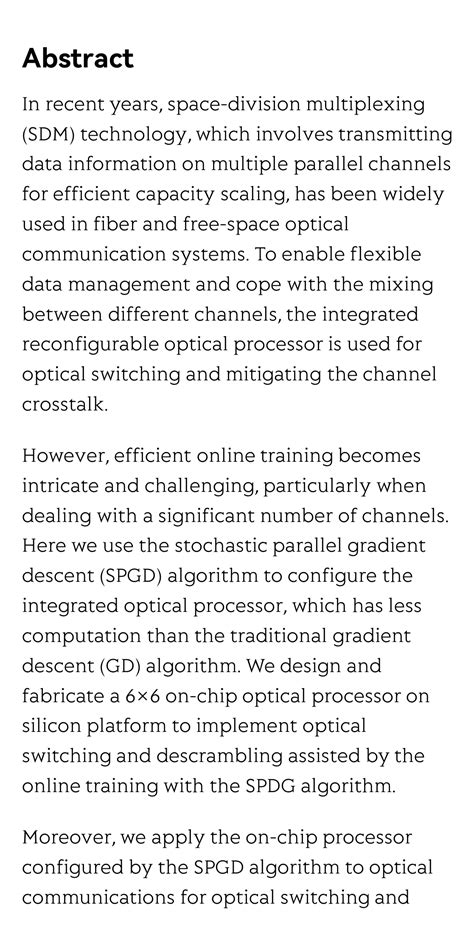 Hot Paper Efficient Stochastic Parallel Gradient Descent Training For On Chip Optical Processor