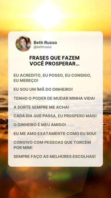 Beth Russo On Instagram VERBALIZE CADA UMA DESTAS FRASES PARA ATRAIR