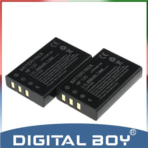 Drop Shipping 2pcs/lot NP 120 NP120 NP 120 2000mAh 3.7v rechargeable ...