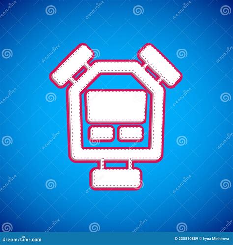 White Stopwatch Icon Isolated On Blue Background Time Timer Sign