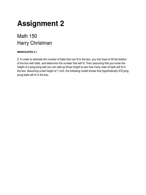 Math 150 Assignment 2 Pdf Arithmetic Mathematical Objects
