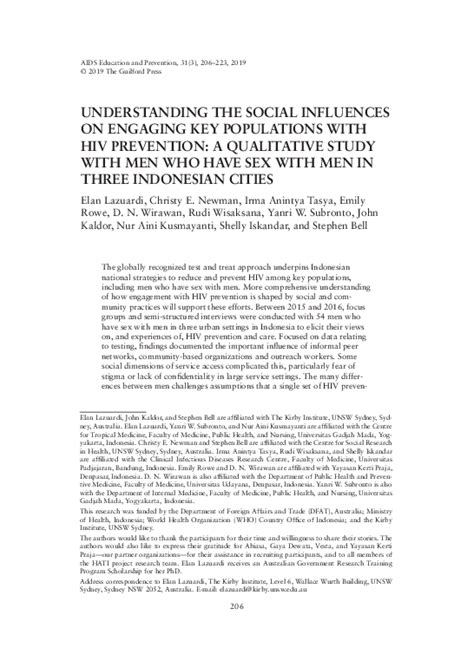 Pdf Understanding The Social Influences On Engaging Key Populations