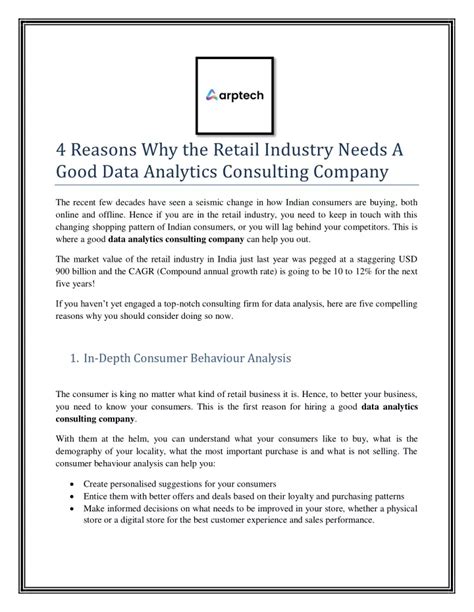 ppt 4 reasons why the retail industry needs a good data analytics