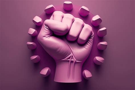 Punho Cerrado Como Um Símbolo Da Luta Feminista Com O Símbolo Feminino
