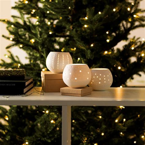 Rader Porcelain Tealight Cup White Stars Flip App