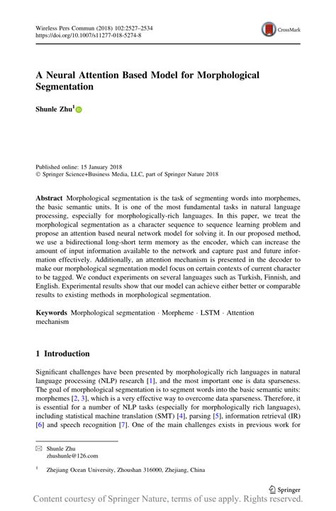 A Neural Attention Based Model For Morphological Segmentation