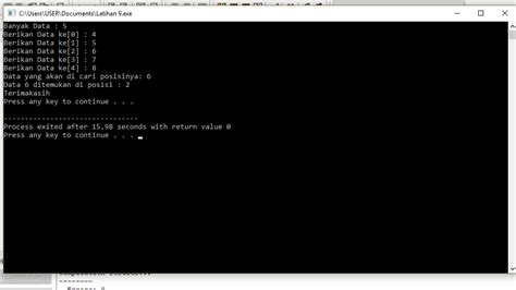“contoh Program 6 Mencari Array Pada 1 Dimensi Meganterdeseiei Blog