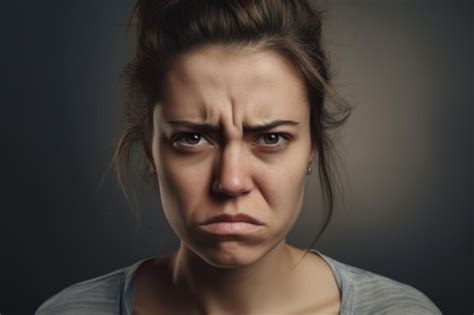 Premium Ai Image Irritated Woman With Furrowed Brow And Clenched Jaw