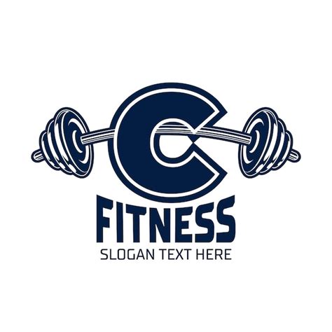 체육관 및 피트니스 클럽 바벨 아이콘을 위한 Letter C Fitness Gym 로고 디자인 템플릿 디자인 프리미엄 벡터