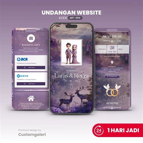 Jual Undangan Digital Website Pernikahan Premium Dan Elegant Tema Art