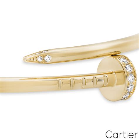 Cartier Yellow Gold Diamond Juste Un Clou Sm Bracelet Size 16 B6066116