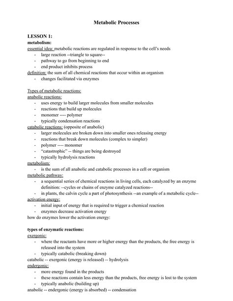 Metabolic Processes Bio152 Introduction To Evolution And Evolutionary Genetics Utoronto