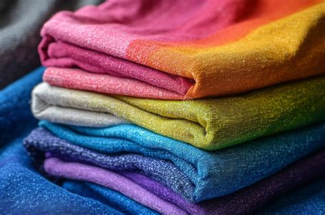 Vibrant Stack Of Colorful Textiles Focus On Texture Ai Image Stock Illustration Illustration