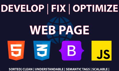 Design Create Optimize Web Pages Html Css Js Seo Node Etc By