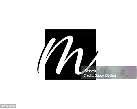 M And Rectangle Combination Logo Vector Design Stock Illustration
