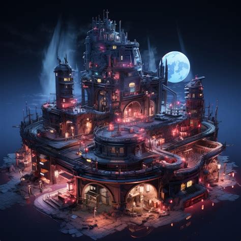 Futuristic Urban Underworld Depicted In Isometric Game Art Style