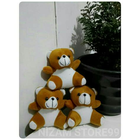 Jual Boneka Mini 15cm Tendy Bear Boneka Viral Bahan Pelboa Berkualitas Boneka Wisuda Bear