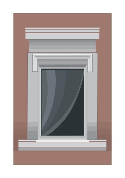 Premium Vector Window In The Wall Of Old House Classic Retro Windows