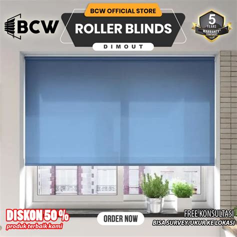 Jual Bcw Roller Blind Indoor Dimout Custom Ukuran Tirai Jendela