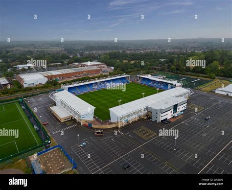 An Aerial View Of The Montgomery Waters Meadow Home Of Shrewsbury Town