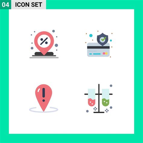 4 Universal Flat Icons Set For Web And Mobile Applications Center Location Percent Payment Point