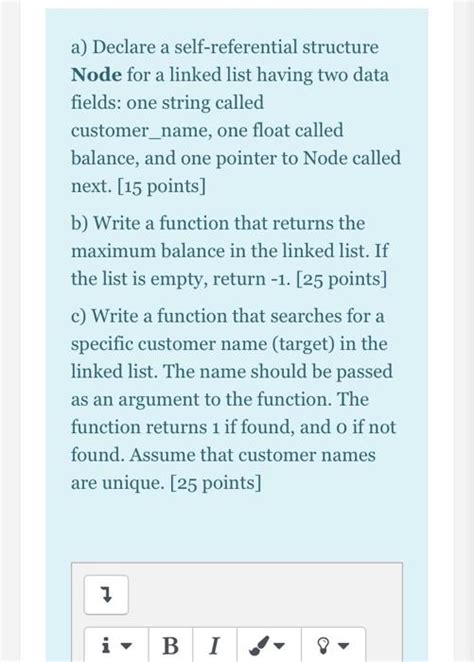 Solved A Declare A Self Referential Structure Node For A