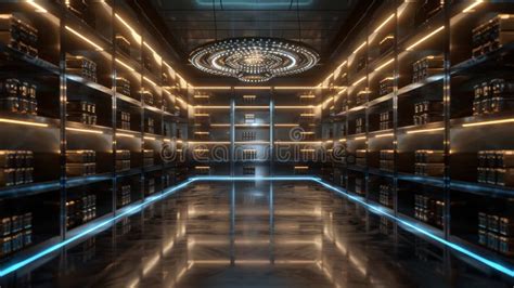 Futuristic Data Center With Advanced Server Technology And Modern Lighting High Tech