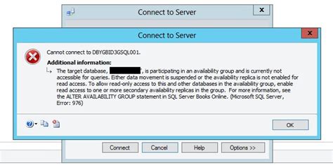 Unable To Connect To Ag When Db Suspended From Data Movements Notes