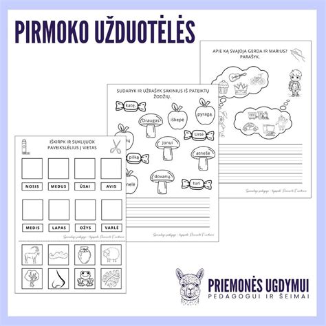 Pirmoko Užduotėlės Priemonesugdymuilt