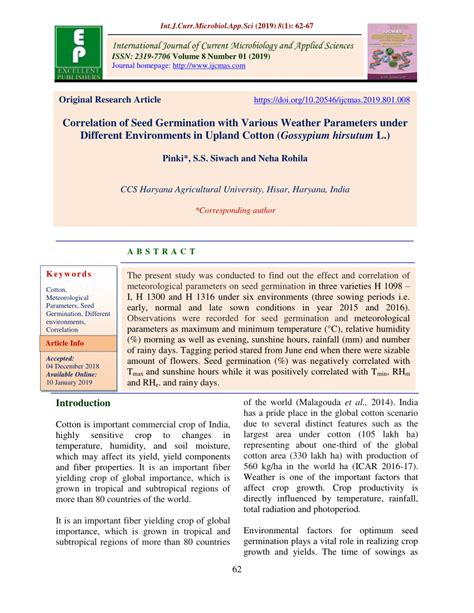 Pdf Stability Analysis For Seed Cotton Yield And Its Components In