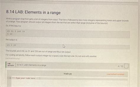 Solved LAB Elements In A Range Write A Program That Chegg