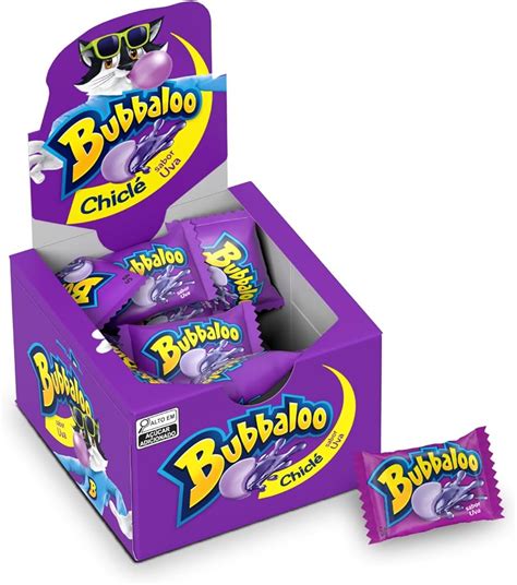 Bubbaloo Chiclete Sabor Uva Display Com 60 Unidades 300g Brasil Eu Quero