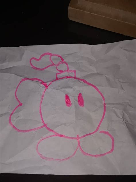 Paper Marios Bombette On A Marker By Supermariofan65 On Deviantart