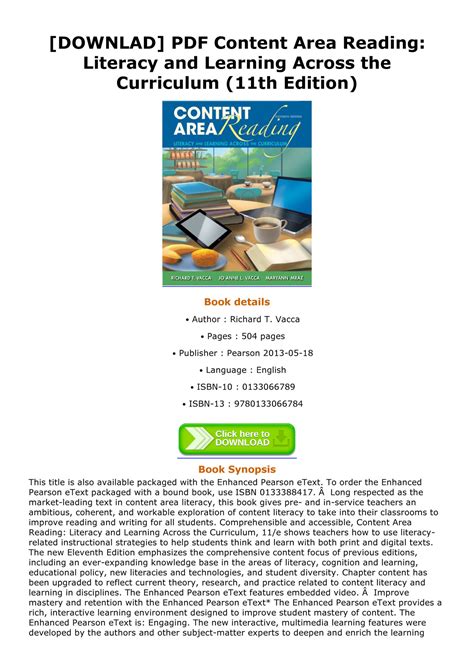 Orlando DOWNLAD PDF Content Area Reading Literacy And Learning Across