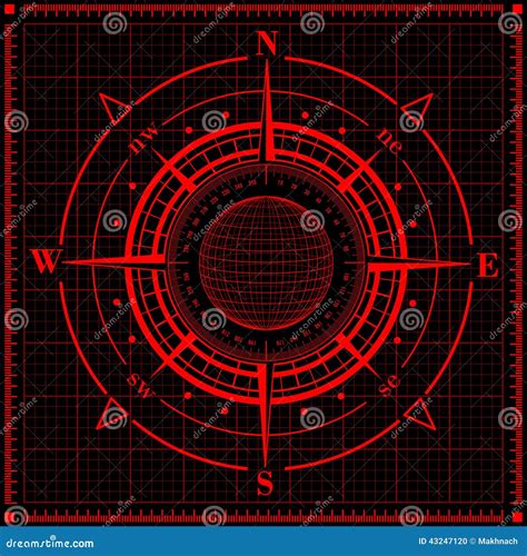Radar Compass Rose Cartoon Vector 83870509