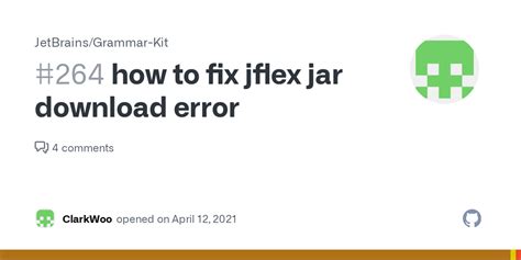 how to fix jflex jar download error · issue 264 · jetbrains grammar