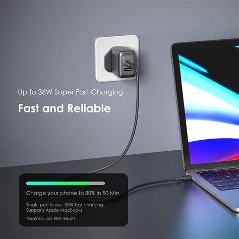 oraimo PowerGaN 36 Pro 36W Wall Charger Kit with Type-C to Type-C Cable