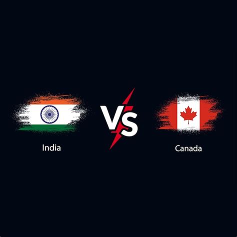Premium Vector India Vs Canada Flag Vector Design