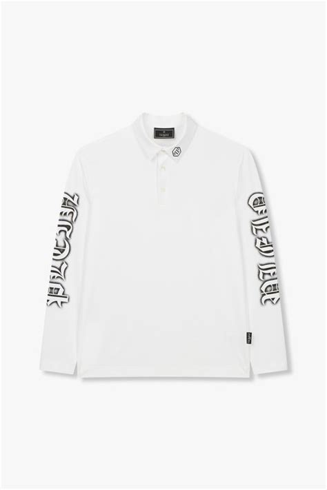 Philipp Plein Golf필립플레인 골프 Men 에센셜 롱 슬리브 폴로 셔츠 Sivillage 에스아이빌리지