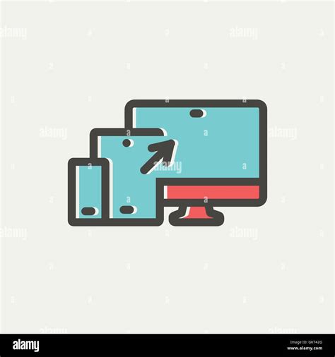 Responsive Web Design Thin Line Icon Stock Vector Image And Art Alamy