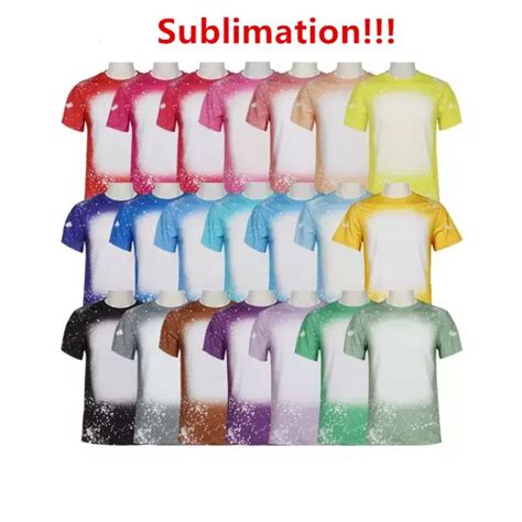 Wholesale Sublimation Bleached Shirts Heat Transfer Blank Bleach Shirt