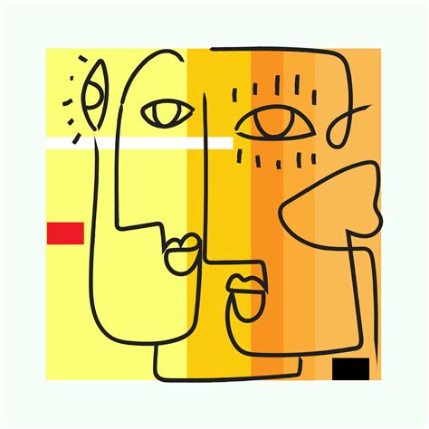 Abstract Man Woman Person Face Portrait Character Vector Illustration